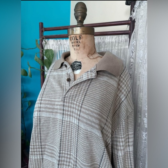 Haggar | Shirts | Vintage Plaid Ecru Haggar Button Up Size Large ...